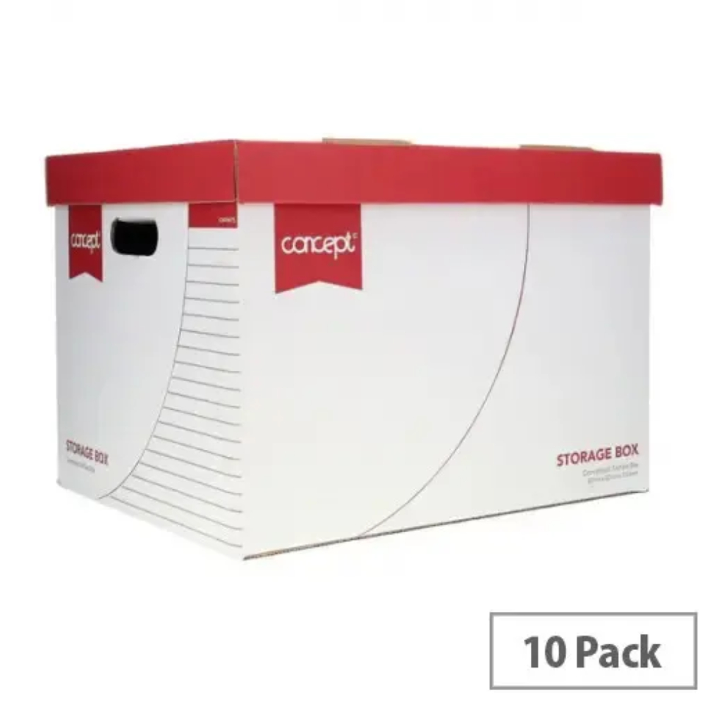 Concept Archive Cardboard Storage Box Pack of 10 | Morgan's Direct Limited