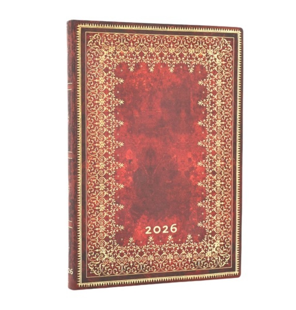 Paperblanks 2026 12-Month Blue Old Leather Weekly Midi Horizontal ...