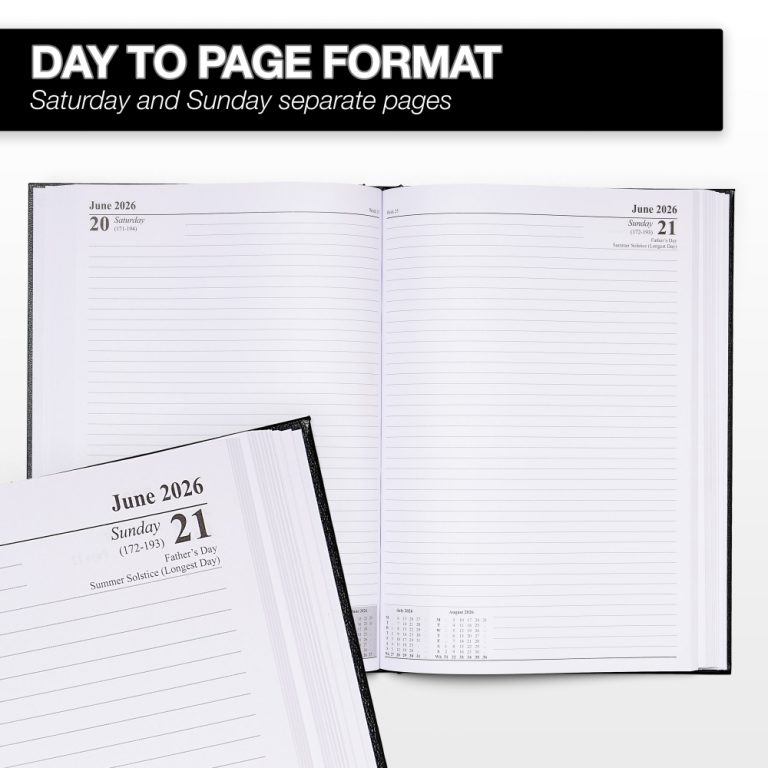Morgan's Direct 2026 A4 Diary Day Per Page Planner Hard Cover Assorted ...