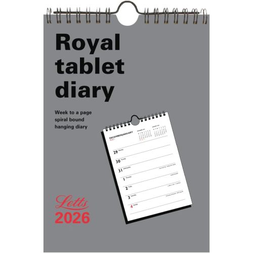 Letts 2026 A5 Business Weekly Royal Tablet Hanging Wall Calendar ...