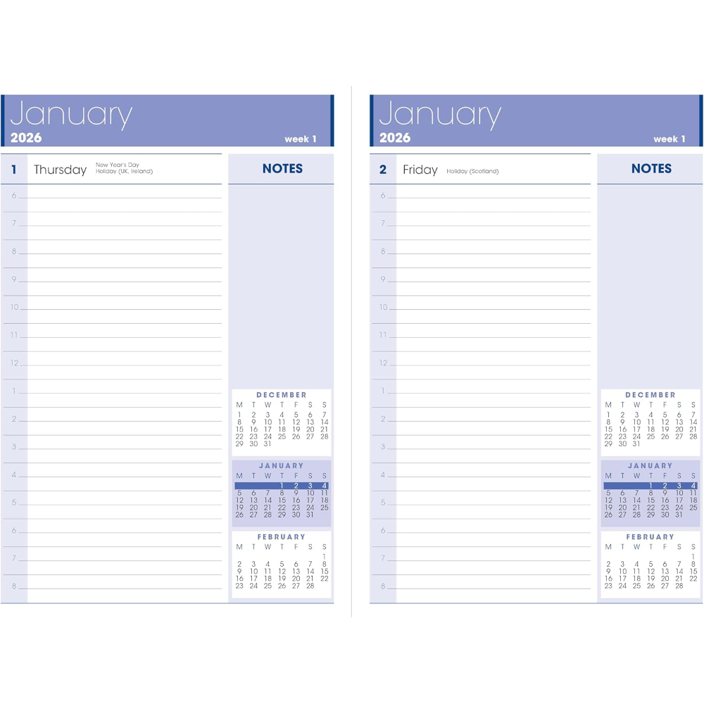 Letts 2026 Rhino A4 Day a Page Diary with Appointments, Notes ...