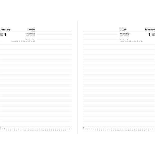 Letts 2026 Standard A4 Day to Two Pages Diary Red/Black | Morgan's ...