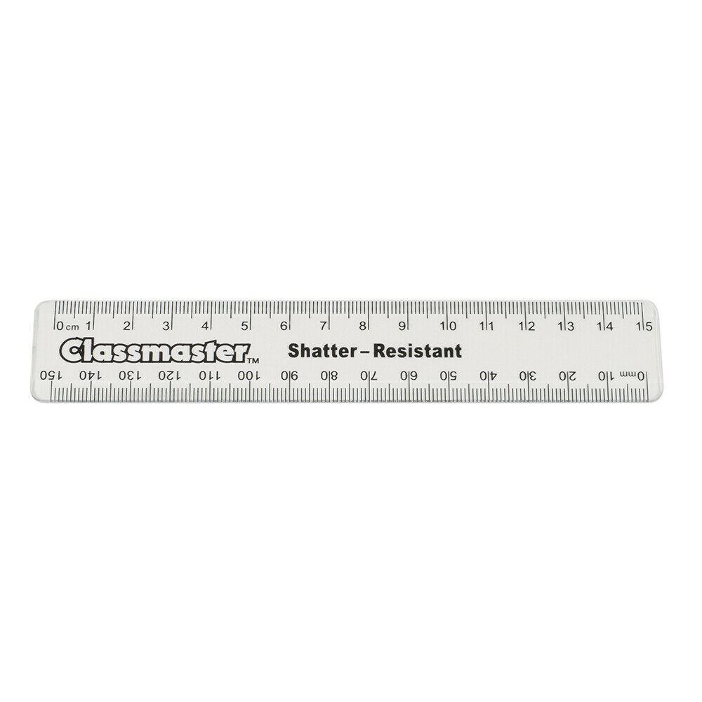 Classmaster Transparent 15cm Shatterproof Plastic Ruler – Morgan's ...